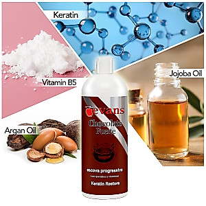 evans COMBO PACK Brazilian Keratin Hair Smoothing Blowout Straightening System + Clarifying Shampoo (16 oz Treatment + 16 oz Shampoo)