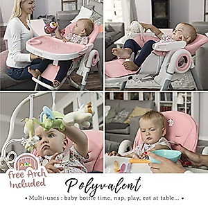 Sweety Fox Baby High Chair Adjustable to 7 Different Heights - Pink Baby Chair - Silla para Comer de Bebe - Foldable High Chairs for Babies and Toddlers