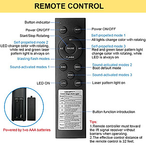 Dj Party Disco Ball Lights with Pattern and Sound Activated, 10 ft USB Cable, Laucnpty LED Stage Strobe Light That Sync with Music, Christmas Rave/Home Karaoke/Dance/Club Bar Lights for Parties