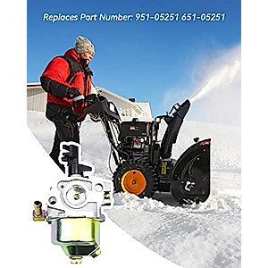 NTSUMI 951-05251 Carburetor Fit for Snowblowers Craftsman Troy-Bilt MTD Compatible with 270-Qu 370-Qu Hy-170Sb 208Cc Engine Models Replace 651-05251