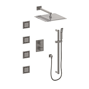 ZLINE Crystal Bay Thermostatic Shower System with Body Jets in Brushed Nickel (CBY-SHS-T3-BN)
