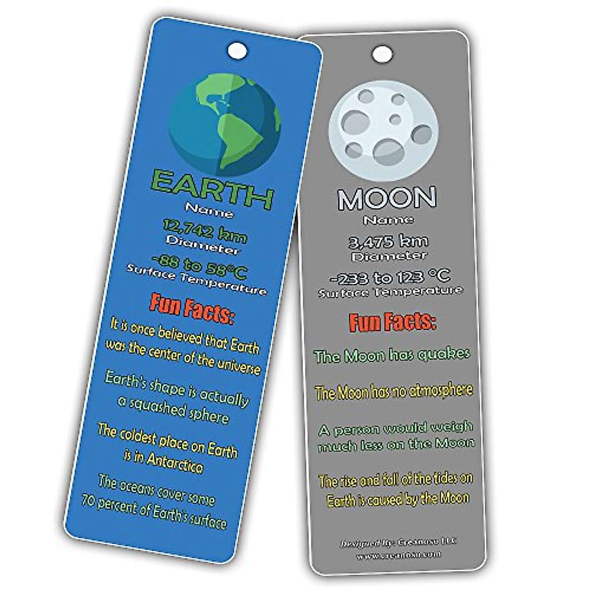 Outer Space Planets Universe Fun Facts Bookmark Cards (60-Pack)- Astronomy Sun Venus Mars Earth Moon Jupiter Saturn Uranus Neptune - Astrophysics Party Favors - Teacher Classroom Incentive Giveaways