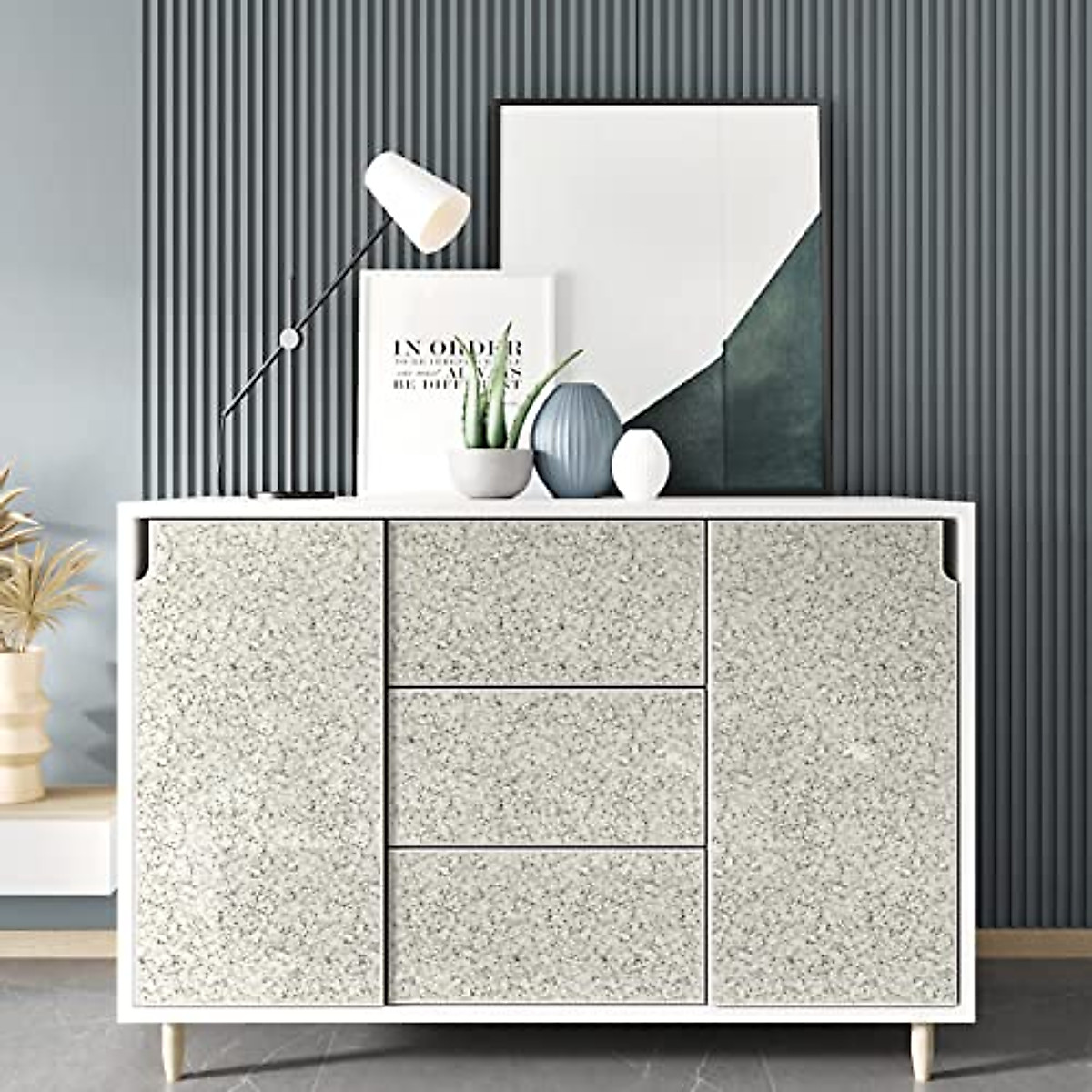 Granite Contact Paper for Countertops Grey Marble Wallpaper Peel and Stick Waterproof Self Adhesive Removable Wallpapers Decorative Vinyl Wall Paper Roll for Kitchen Cabinets Shelf 24'' x 118''