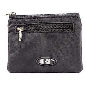Big Skinny Money Penny Coin Slim Leather Wallet, Holds Up to 13 Cards,Lightweight, Black