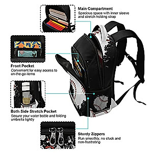 Glaphy Sport Baseball Backpacks Laptop School Book Bag Lightweight Daypack for Men Women Kids Teens