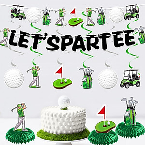 Pre-assembled Golf Birthday Party Decorations Golf Themed Party Decorations Golf Decorations for Party Golf Banner 6 Golf Party Hanging Swirl 3 Golf Honeycomb Centerpieces Par-Tee Time Birthday