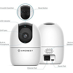 Amcrest 1080P WiFi Camera Indoor, Nanny Cam, Dog Camera, Sound & Baby Monitor, Human & Pet Detection, Motion-Tracking, Phone App, Pan/Tilt Wireless IP Camera, Night Vision, Smart Home ASH21-W