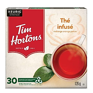 Tim Hortons Steeped Orange Pekoe Tea, Black Tea, Single Serve Keurig K-Cup Pods, 30 Count