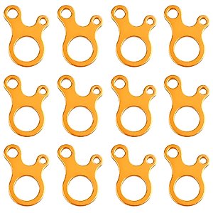 TRIWONDER Guyline Cord Adjuster Rope Tensioner Tent Guy Line Paracord Tightener Loop Alien Aluminum Alloy for Camping Hiking (Gold (Snail Shape) - 12 Pack)
