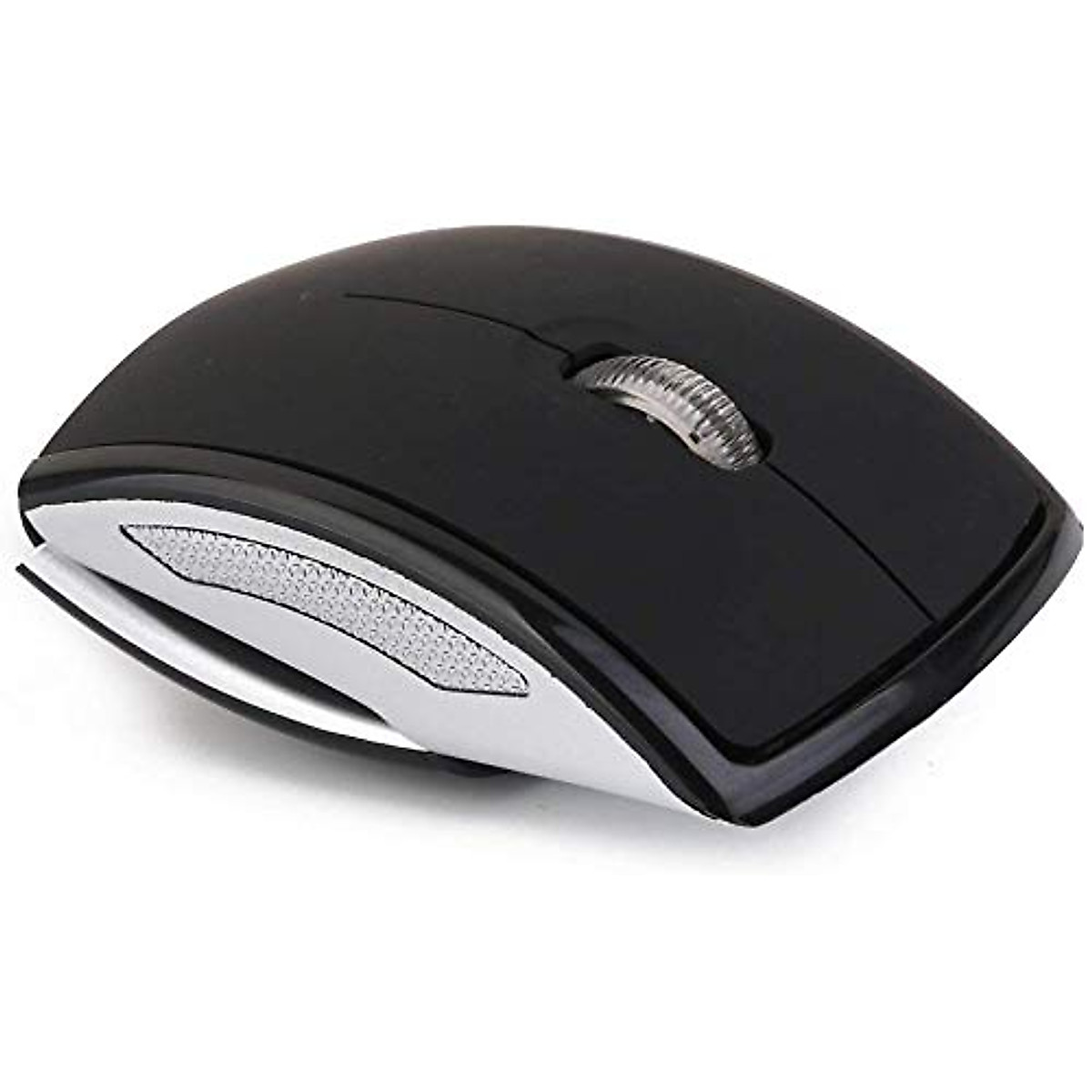 2.4Ghz Wireless Folding Mouse Foldable Optical Arc Mouse Universal Portable Travel Mice Bluetooth USB Receiver for PC Mac Laptop MacBook (Pack of 1)