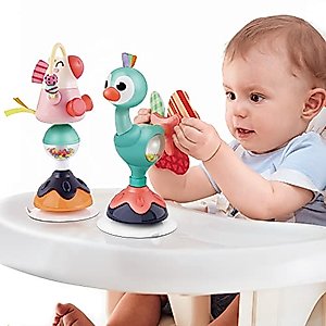 iPlay, iLearn Baby Rattles Set, Infant High Chair Toys W/Suction Cup, Grab N Spin, Interactive Development Baby Tray Toy, Newborn Gifts for 6, 9, 12, 18, 24 Months, 1 2 Year Olds, Boys Girls Kids
