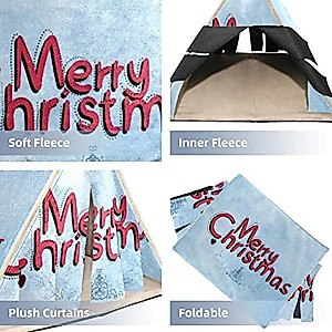 enheng Small Pet Hideout Merry Christmas English Letter five-30180 Hamster House Guinea Pig Playhouse for Dwarf Rabbits Hedgehogs Chinchillas