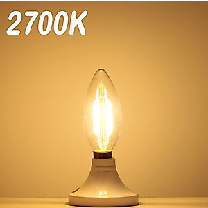 Lamsky E14 European Base LED Filament Edison Bulb, 2W Warm White 2700K, No-Dimmable (4-Pack)