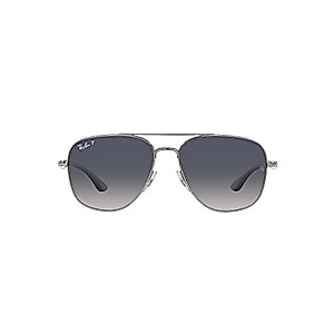 Ray-Ban RB3683 Square Sunglasses, Gunmetal/Blue Gradient Polarized, 59 mm