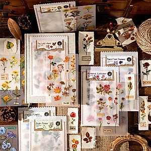 2 Sheets Vintage Rub on Transfer Flower Leaves Stickers 2 Sheet Linen, Clear Rub on Transfer Floral Stickers Decals for Wood Crafts Wine Glass Fabric Scrapbooking Furniture Journaling Cloth(Purple)