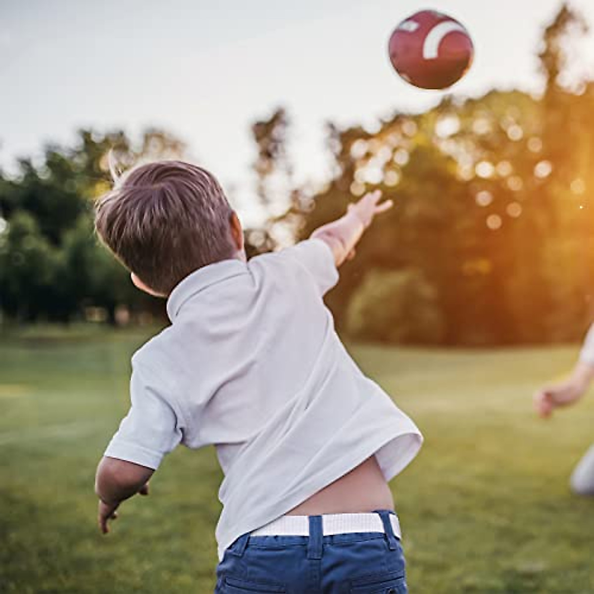 Seematn Web Football Belt 52 Inches Long Belt D Ring Belts for Men Women Youth Boys Kids Girls Football Flag (White,8 Pcs)