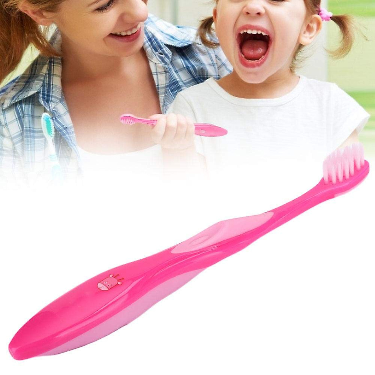 Professional Children Toothbrush, Extra Soft Hair Anti-Slip Kids Toothbrush for 8-12 Years Old Child(Rose Red)