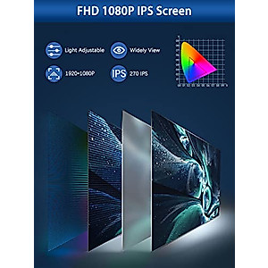 ADWOLT Triple Portable Monitor for Laptop Screen Extender-12'' 1080P Full HD IPS Triple Screen Laptop Monitor,One Type-C Cable Connection,Work with 13.3''-16.5'' Laptop& Switch/Xbox (for Windows)