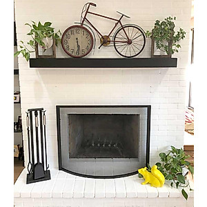 Pilgrim Home and Hearth 18039 Contemporary Fireplace Tool Set, 32" H, 22 Lb, Matte Black with Brushed Steel Handles