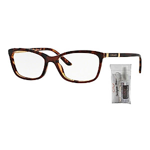 Versace VE3186 5077 54M Amber Havana/Havana Cateye Eyeglasses For Women+ BUNDLE With Designer iWear Eyewear Kit