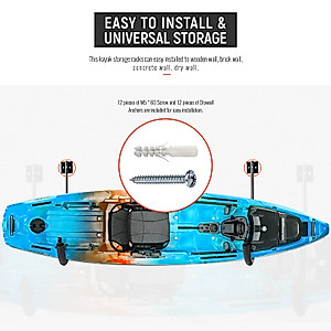 AA Products Kayak Storage Hanger Rack for Canoe Paddle Kayak Accessories Wall Mount Hanging Hooks for Indoor Outdoor, Set of 2