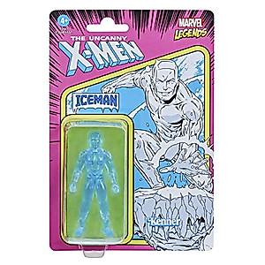 Marvel Hasbro Legends 3.75-inch Retro 375 Collection Iceman Action Figure Toy, Blue