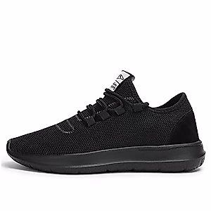 KEEZMZ Men's Running Shoes Fashion Breathable Sneakers Mesh Soft Sole Casual Athletic Lightweight All Black-44