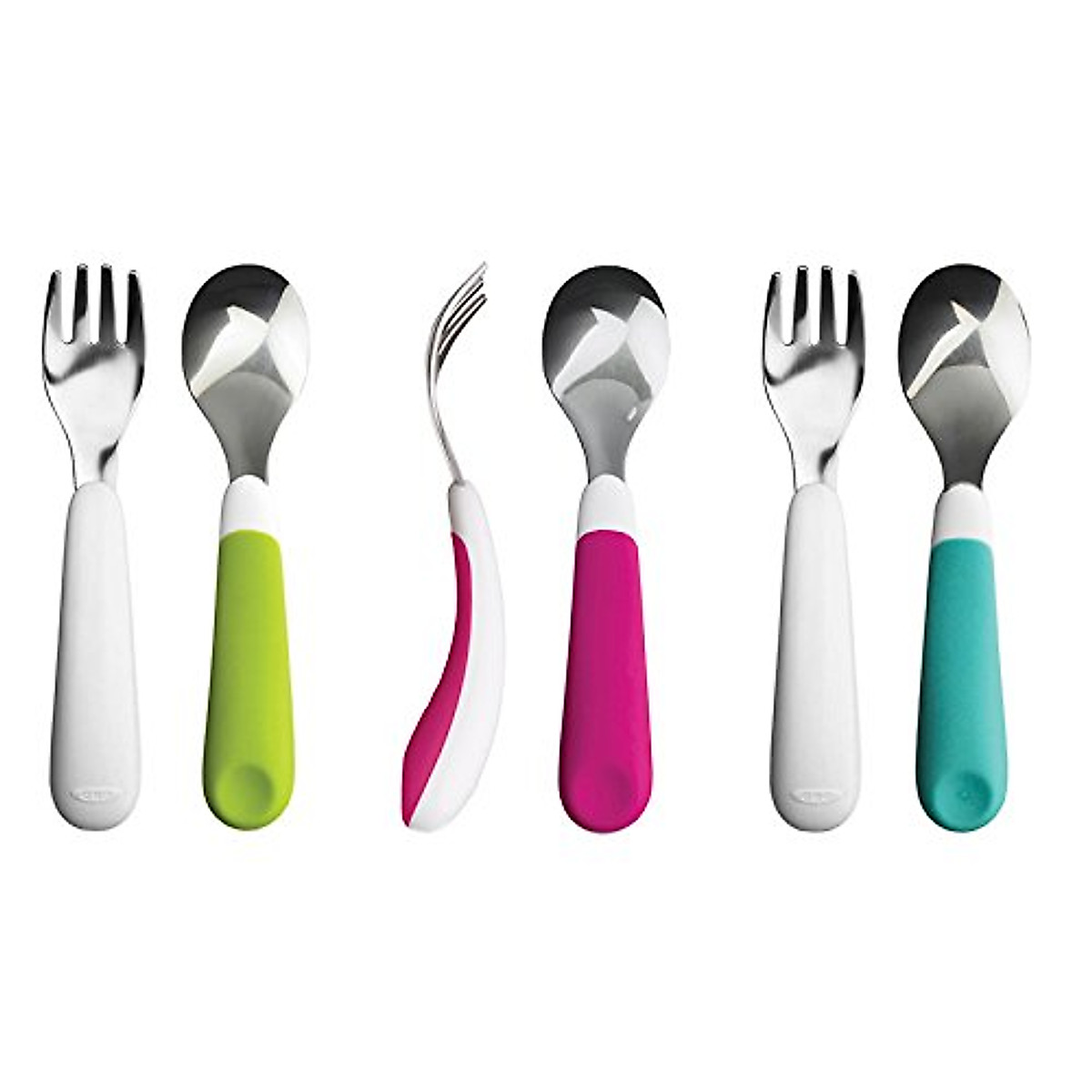 OXO Tot Fork and Spoon Set, Pack of 2 (Pink)