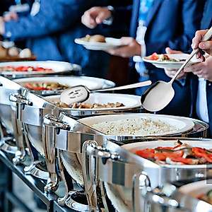 SOLEADER X-Large Serving Spoons Set,12 Inch Slotted Spoon and Serving Spoon,Spoons Silverware,Cooking Spoon,Pasta Spoon,Mixing Spoon,Buffet Serving Utensils,Foodgrade 18/8 Stainless Steel,Pack of 6