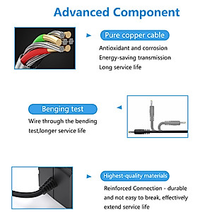 VHBW 15W Replacement for Alexa Echo Cord for Echo Dot Charger for Echo Dot 3rd & 4th Gen, Echo Show 5, Dot 3rd & 4th Gen with Clock, Dot Kids Edition, Spot, Fire TV Cube Power Cord