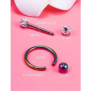 Oufksiyy 12 Pairs Nipple Rings Surgical Stainless Steel Hypoallergenic Straight Nipple Barbell Piercing 14G Nipple Tongue Rings Body Piercing Jewelry for Women Men 14mm 14 Gauge Niple Tongue Jewelry