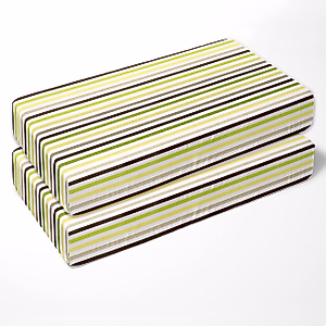 Bacati Crib Fitted Sheets, Mod Stripes Green/Yellow/Chocolate (Pack of 2)