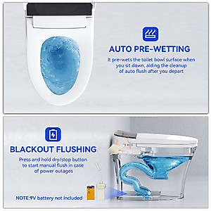 Smart Toilet with Bidet Built in, Bidet Toilet with Heated Seat, Automatic Flush, Dryer, Night Light, Digital Display