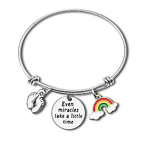 Rainbow Baby Bracelet New Mom Gifts Baby Announcement Jewelry Gifts Bangle Pregnancy Announcement Gifts Expecting New Mom Gift Mother to Be Gift Mother's Day Christmas Baby Shower Jewelry Gift