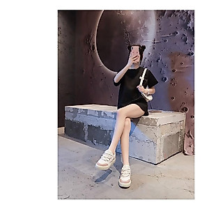 Cubicbee Women's Platform Lace up Sneaker Daddy Shoes,Non-Slip Mesh Breathable Running Tennis Shoes Casual Gym Workout Walking Shoes (Pink,5)