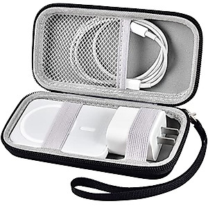 Case Compatible with Apple MagSafe Charger Battery Pack, Holder for Mag Safe Magnetic Power Bank for iPhone 12, Storage with Strap & Mesh Pocket for 20W USB-C Power Adapter and Cable (Case Only)
