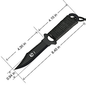 GASHER Scuba Diving Knife with Leg Straps & Sheath, Razor Sharp - Lightweight Diving Equipment for Spearfishing, Snorkeling, Hunting, Rescue & Water Sports