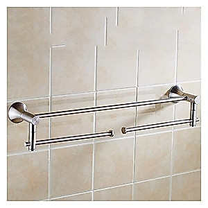 Towel BAR Rack Towel Rail Towel Bar Holder Bathroom Rotating Towel Bar 304 Stainless Steel Brushed Single Pole Double Pole Towel Rack Kitchen Hanging Rod