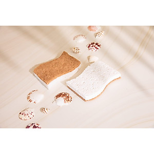 The Dish Turtle 10 Pack Biodegradable Dish Sponges and 100% Compostable; Natural Materials, Silicone, Stink Resistant, Quick Drying, Multiuse, Recyclable