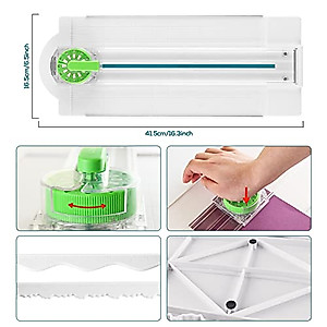 12-Shapes in 1 Craft Paper Edge Cutter,Paper Dial Trimmer Dial Trimmer With Measurements Paper Cutter Machine for Scrapbooking Decorative Wave Edges Cutting Tool Zig Zag Cutting Tool for Photo Card