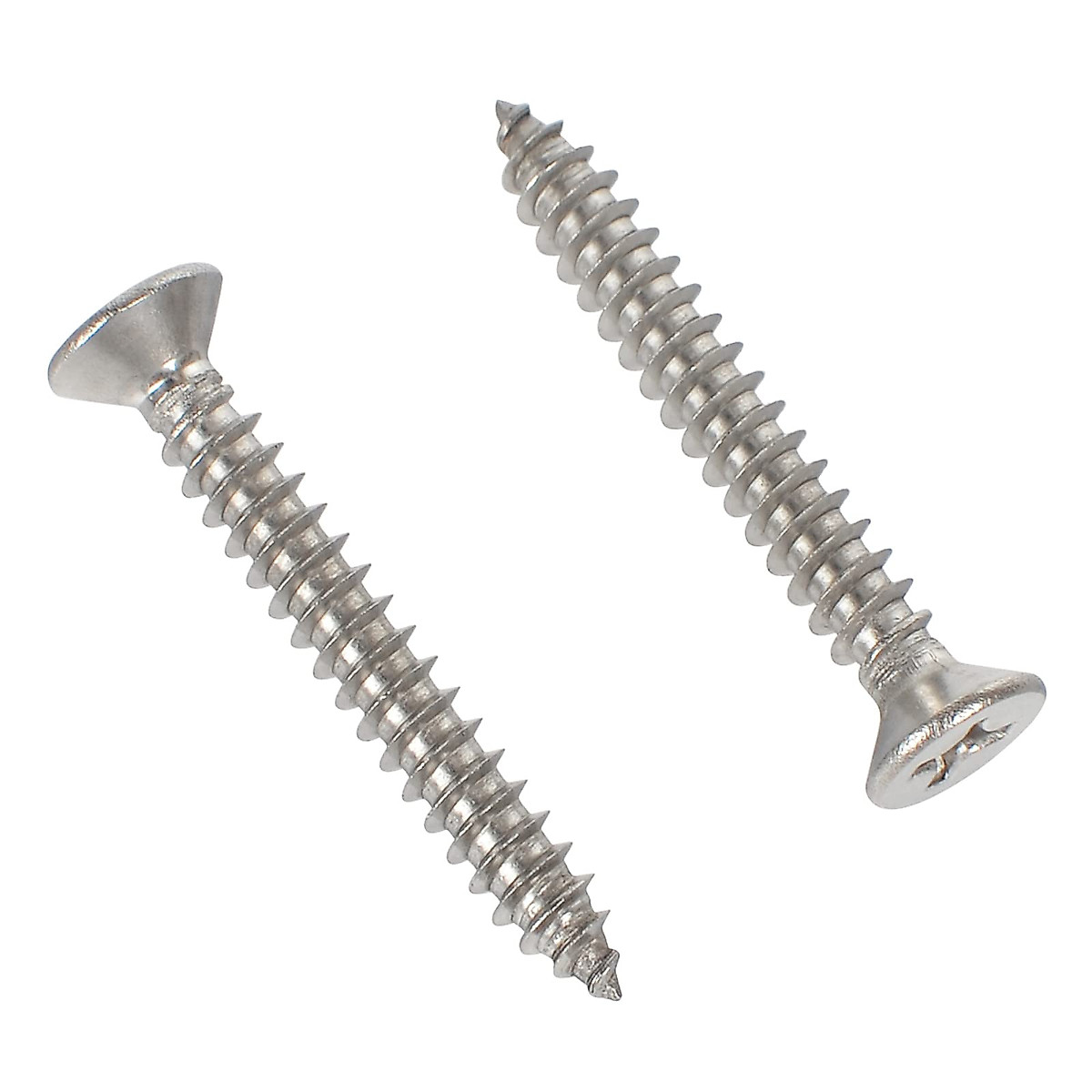 Jigreat #8 x 1-1/4" Stainless Steel 304 (18-8) Flat Head Phillips Wood Screws 50pcs Solid Stainless Screw