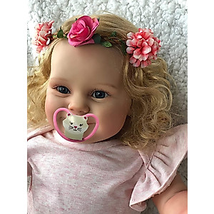 Wamdoll 50CM/60CM Realistic Sweet Face Detailed Painting Blonde Hair Smiling Reborn Toddler Newborn Baby Girl Doll Handcrafted in Silicone Vinyl That Look Real and Feel Real