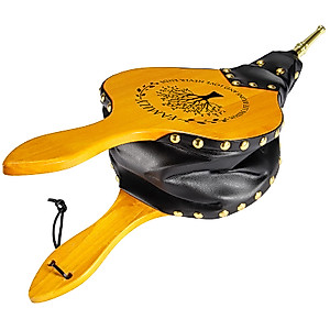 THYGIFTREE Fireplace Bellows Indoor 19x8 Custom Large Wood Fire Blower with Hanging Strap, Long Handle, Metal Nozzle, Tool for Fireplace, Fire Pit, Wood Stove, BBQ, Fireplace Decor - Family