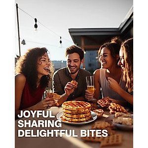 PYY Double Waffle Maker Commercial Waffle Machine Large Stainless Steel Waffle Oven PancakeSilver Non-stick Electric Chaffle Maker for Restaurant Party Food Stall