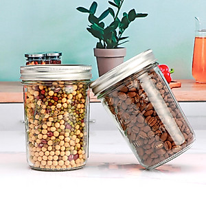 [12 pcs]16 oz Mason Jars,Glass Jars with Lids, Airtight Canning Jars, Wide Mouth Mason Jars. Airtight Container For Jams, Honey, Spices,Pickles, Home Decor,Overnight Oats,Fruit Preserves