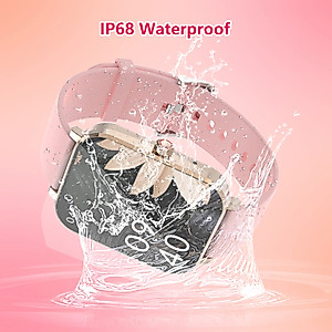 LNTEANE Smart Watch, 1.85" Waterproof Fitness Tracker, Smart Watches for Women with Heart Rate Blood Oxygen Sleep Monitor, Answer/Make Calls, 20+ Sports Modes,DIY Watch Face, AI Voice (Pink)