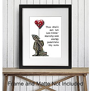 Zen Buddha Wall Art & Decor - LARGE 11X14 - Spa Room Decor - Spiritual Gifts for Women - Namaste Wall Decor - Positive Quotes Poster - Encouragement Gifts for Women - Meditation Gifts - Buddhist Sign