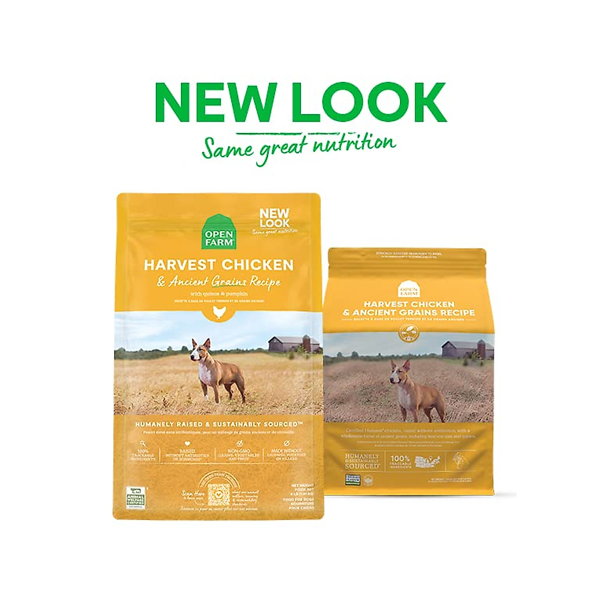 Open Farm Ancient Grains Dry Dog Food, Humanely Raised Meat Recipe with Wholesome Grains and No Artificial Flavors or Preservatives (Harvest Chicken Ancient Grain, 4 Pound (Pack of 1))