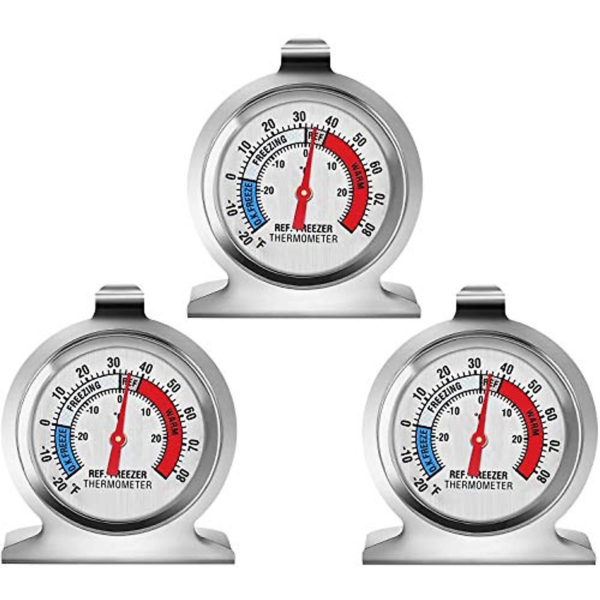 3-Pack Refrigerator Thermometer, Large Dial Freezer Thermometer,Classic Series Temperature Thermometer for Refrigerator Freezer Fridge Cooler
