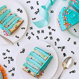 INNORU Fuck 30 Confetti Black Glitter, Happy 30th Birthday Table Confetti, I'm 30 Paper Scatter, Funny 30th Birthday Party Table Decorations Confetti, 120pcs